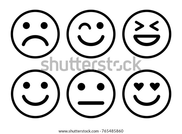 Image vectorielle de stock de Face Icons Positive Neutral Negative ...