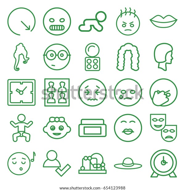 Face Icons Set Set 25 Face Stock Vector (Royalty Free) 654123988 ...