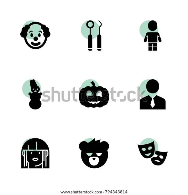 Face Icons Vector Collection Filled Face Stock Vector (Royalty Free ...