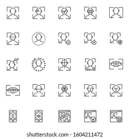 Face Id Line Icons Set Facial Stock Vector (Royalty Free) 1604211472 ...