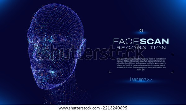 Face Id Scan Recognition Ai Artificial Stock Vector (Royalty Free ...