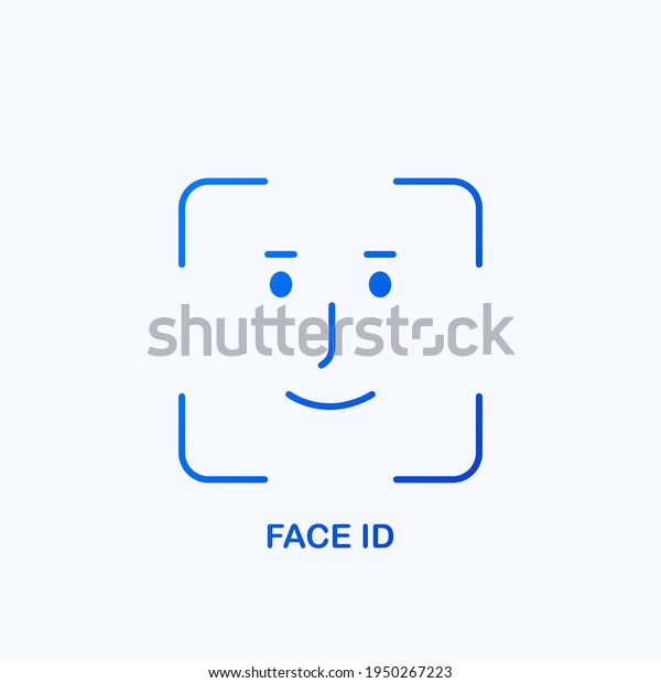 Face Identification Line Icon Facial Recognition Stock Vector (Royalty ...