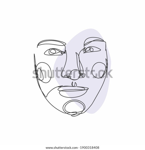 Face Line Art Face Painting Vector Stock Vector (Royalty Free ...