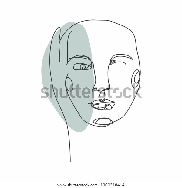 Face Line Art Face Painting Vector Stock Vector (Royalty Free ...