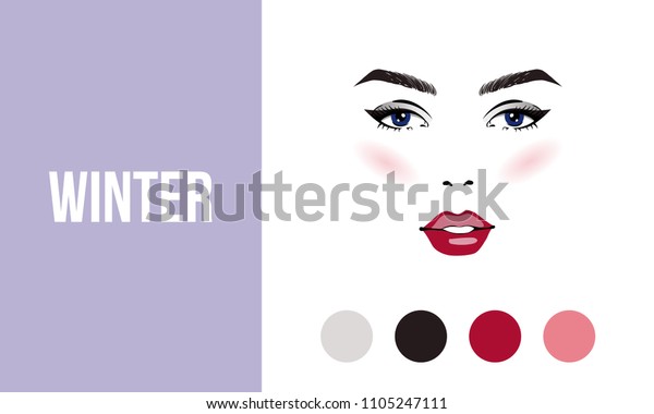 Face Makeup Winter Type Female Appearance Stock Vector (Royalty Free ...
