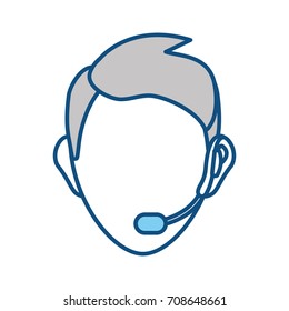 Face Man Call Center Vector Illustration Stock Vector (Royalty Free ...