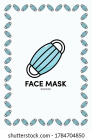 Face Mask Border Background Portrait Dimension Stock Vector (Royalty ...