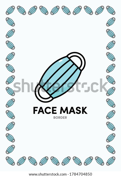 Face Mask Border Background Portrait Dimension Stock Vector (Royalty ...