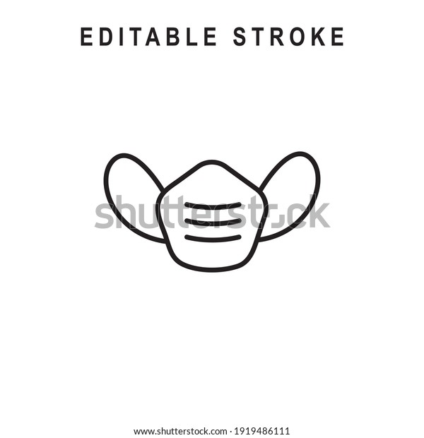 Face Mask Outline Icon Face Mask Stock Vector (Royalty Free) 1919486111 ...
