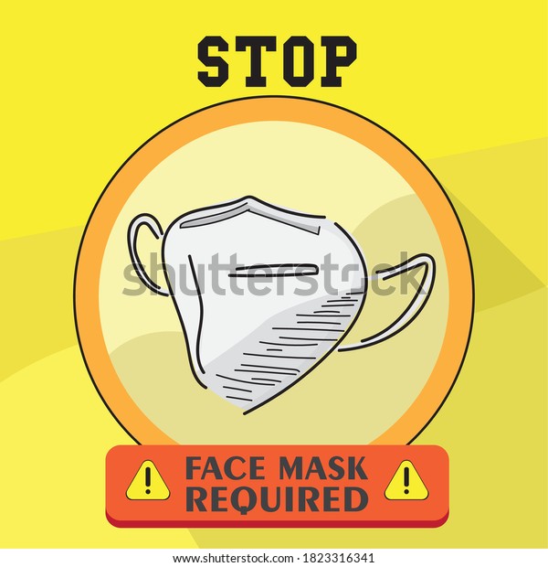 Face Mask Required Poster Covid19 Prevention Stock Vector (Royalty Free ...