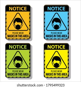 Face Mask Required Sign Vector Template: เวกเตอร์สต็อก (ปลอดค่า ...