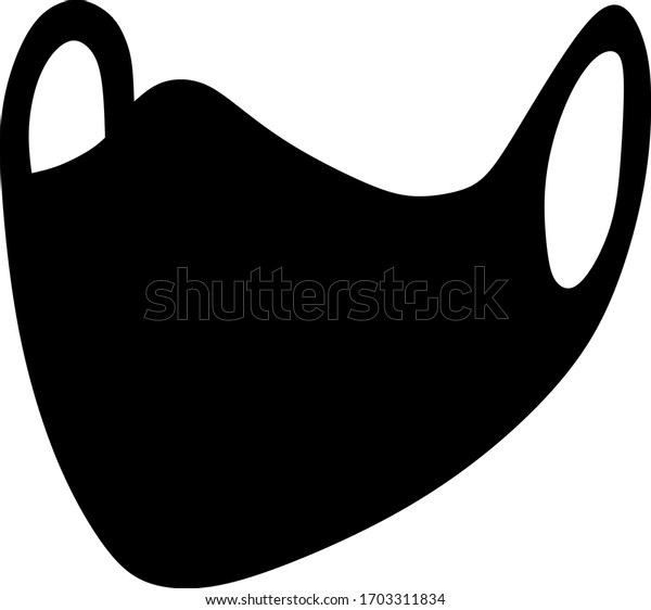 Face Mask Vector Black Silhouette Vector Stock Vector (Royalty Free ...