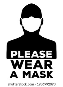 Face Mask Vector Sign Black White Stock Vector (Royalty Free ...