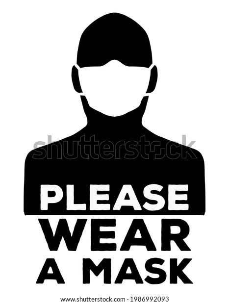 Face Mask Vector Sign Black White Stock Vector (Royalty Free ...