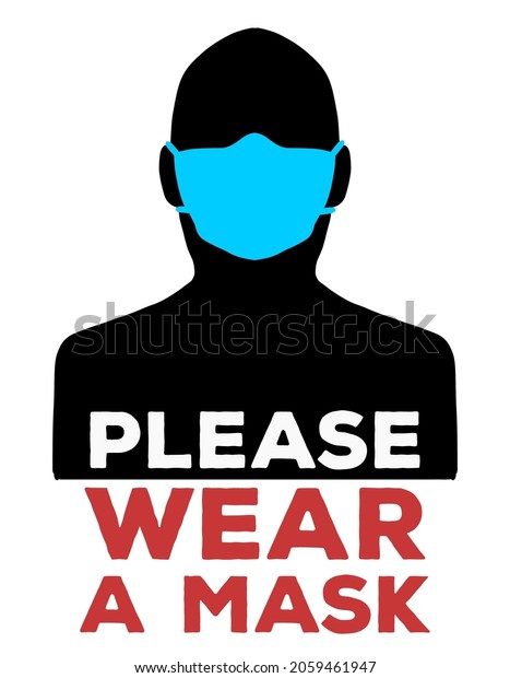 Face Mask Vector Sign Please Wear Stock Vector (Royalty Free ...
