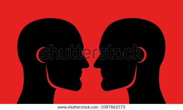 Face Off Faceoff Rivalry Competition Between Stock Vector (Royalty Free ...