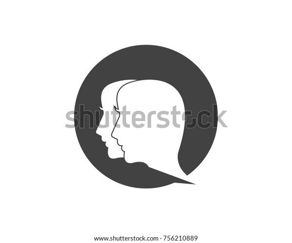 Face People Silhouette Logo Design Template Stock Vector (Royalty Free ...