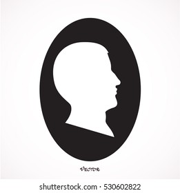 Face Profile White On Black Background Stock Vector (Royalty Free ...