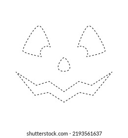Face Pumpkin Tracing Worksheet Kids Stock Vector (Royalty Free ...