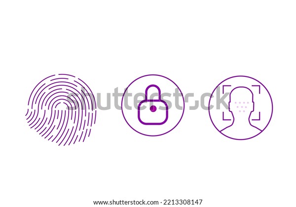Face Recognition Fingerprint Lock Logo Icon Stock Vector (Royalty Free ...