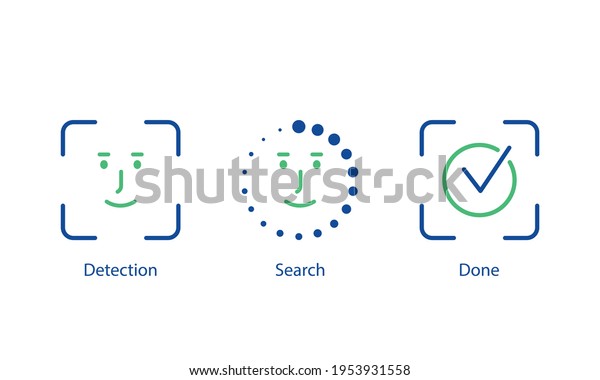 Face Scanning Process Line Icons Face Stock Vector (Royalty Free ...