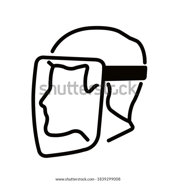 Face Shield Black Iconvector Illustration Isolated Stock Vector ...