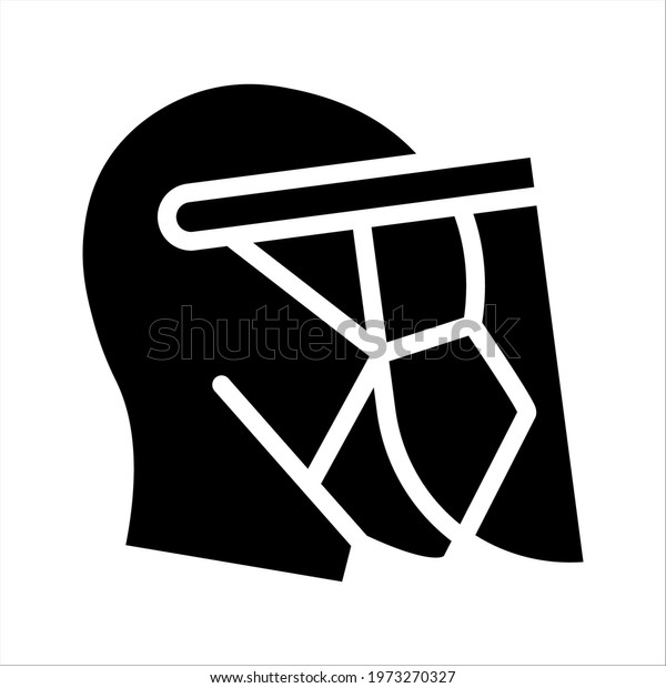 Face Shield Icon Transparent Plastic Mask Stock Vector (Royalty Free ...