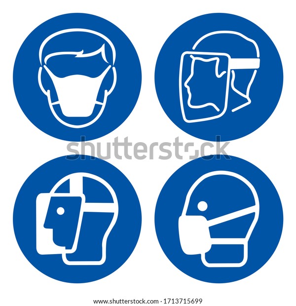 Face Shield Mark Protection Symbol Signvector Stock Vector (Royalty ...
