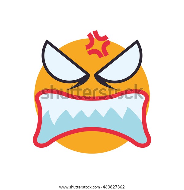 Face Sphere Angry Eyes Expression Cartoon Stock Vector (Royalty Free ...
