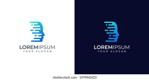 Face Technology Logo Design Inspiration Stock Vector (Royalty Free ...