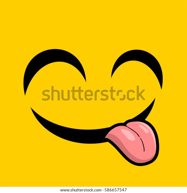 Face Tongue Draw Stock Vector (Royalty Free) 586657547