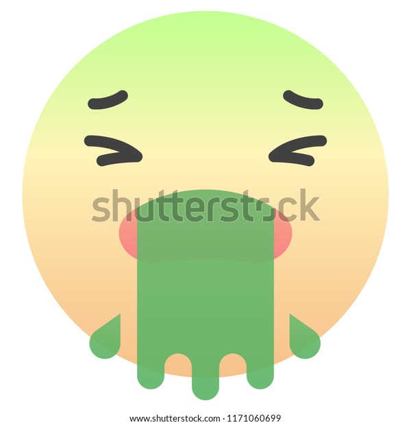 Face Vomiting Puke Emoticon Emoji Sign Stock Vector (Royalty Free ...