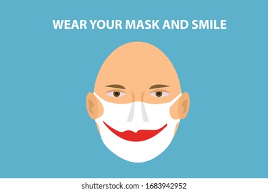 Face Wearing Funny Mask Stock Vector (Royalty Free) 1683942952 ...
