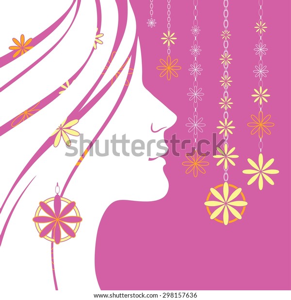 Face Young Girl Profile Vector Illustration Stock Vector (Royalty Free ...