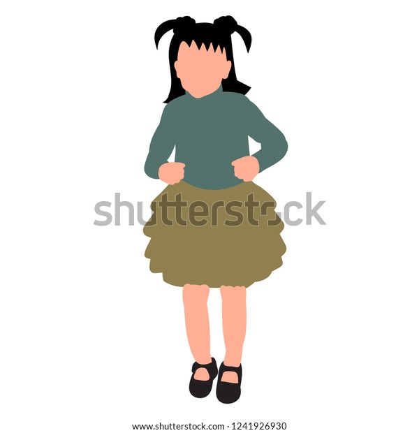 Faceless Child Girl Stock Vector (Royalty Free) 1241926930 | Shutterstock