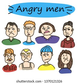 Faces Young People Evil Face Expression Stock Vector (Royalty Free ...