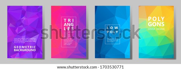Facet triangles modern brochure covers vector graphic design set ...