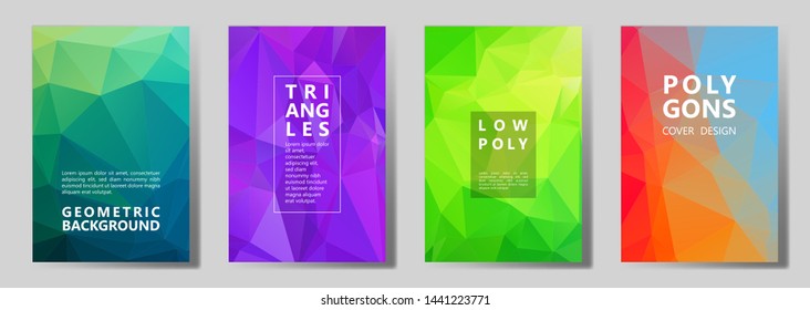 Facet Triangles Futuristic Cover Page Layouts 스톡 벡터(로열티 프리) 1544340758 ...