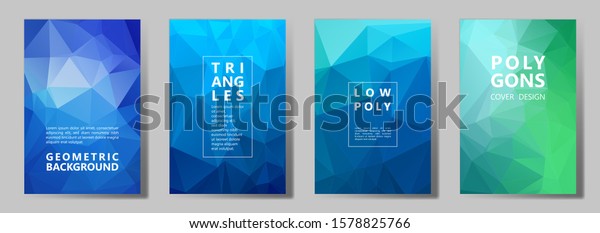 Facet Triangles Vivid Cover Page Layouts Stock Vector (Royalty Free ...