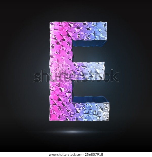 Faceted 3d Diamond Font Glamour Letter Stock Vector (Royalty Free ...