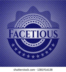 Facetious Emblem Jean Texture Stock Vector (Royalty Free) 1381916138