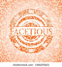 Facetious Orange Mosaic Emblem Vector Illustration Stock Vector ...