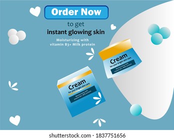 Facial Cream Advertisement Poster Copy Space Stock Vector (Royalty Free ...
