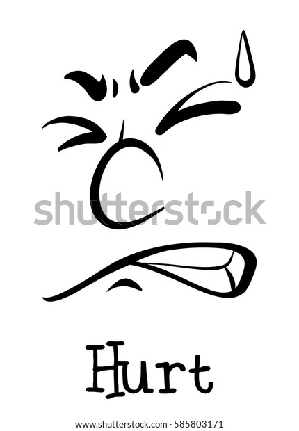 Facial Expression Hurt Illustration Stock Vector (Royalty Free) 585803171