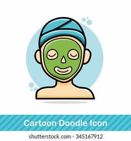Facial Mask Doodle Stock Vector (Royalty Free) 345167912 | Shutterstock