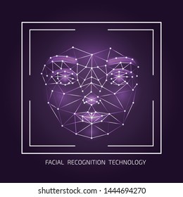 Facial Recognition Technology Digital Circuit Face Stock Vector ...