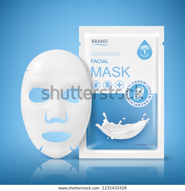 Facial Sheet Mask Sachet Package Vector Stock Vector (Royalty Free ...