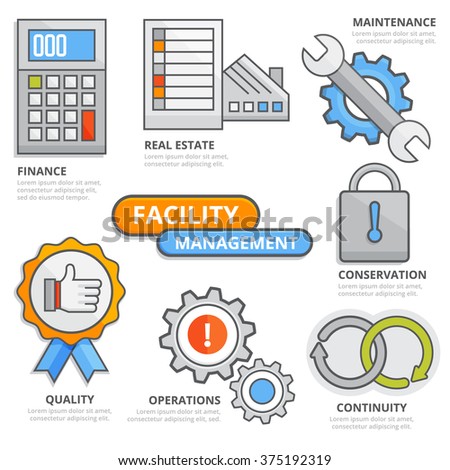 Facility Management Design Concept Finance Real Stock Vector (Royalty ...