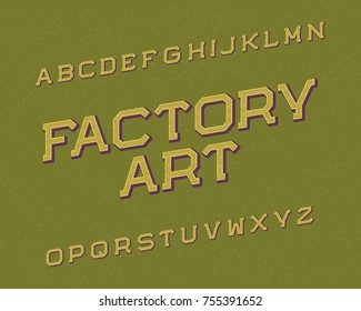 Factory Art Typeface Retro Font Isolated Stock Vector (Royalty Free ...