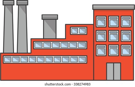 Factory Building Doodle Design Illustration Stock Vector (Royalty Free ...